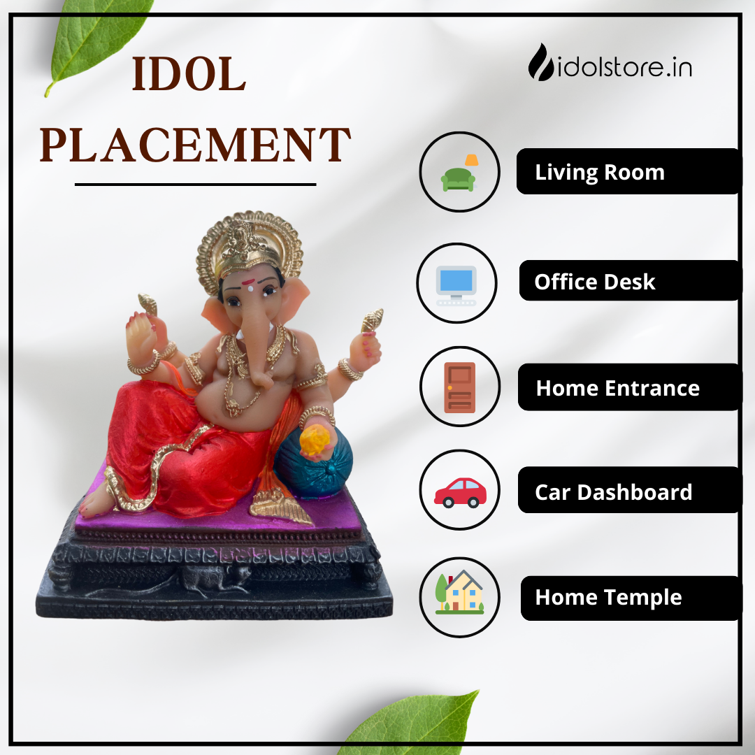 Chaurang Pat Sawkar Ganpati - 4 inch – idolstore.in